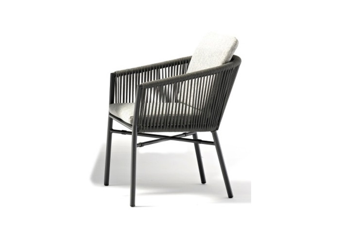 Aluminum Garden Round Rattan Rope Stacking Chair Outdoor